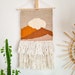 Mountains Weaving Sunrise Over the Mountains Macrame Art Boho Mountains ...