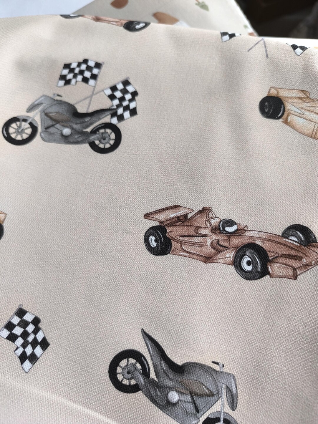 RETRO RACING CARS Fabric Boy Fabric Racing Cars Fabric Cars Cotton Rib ...