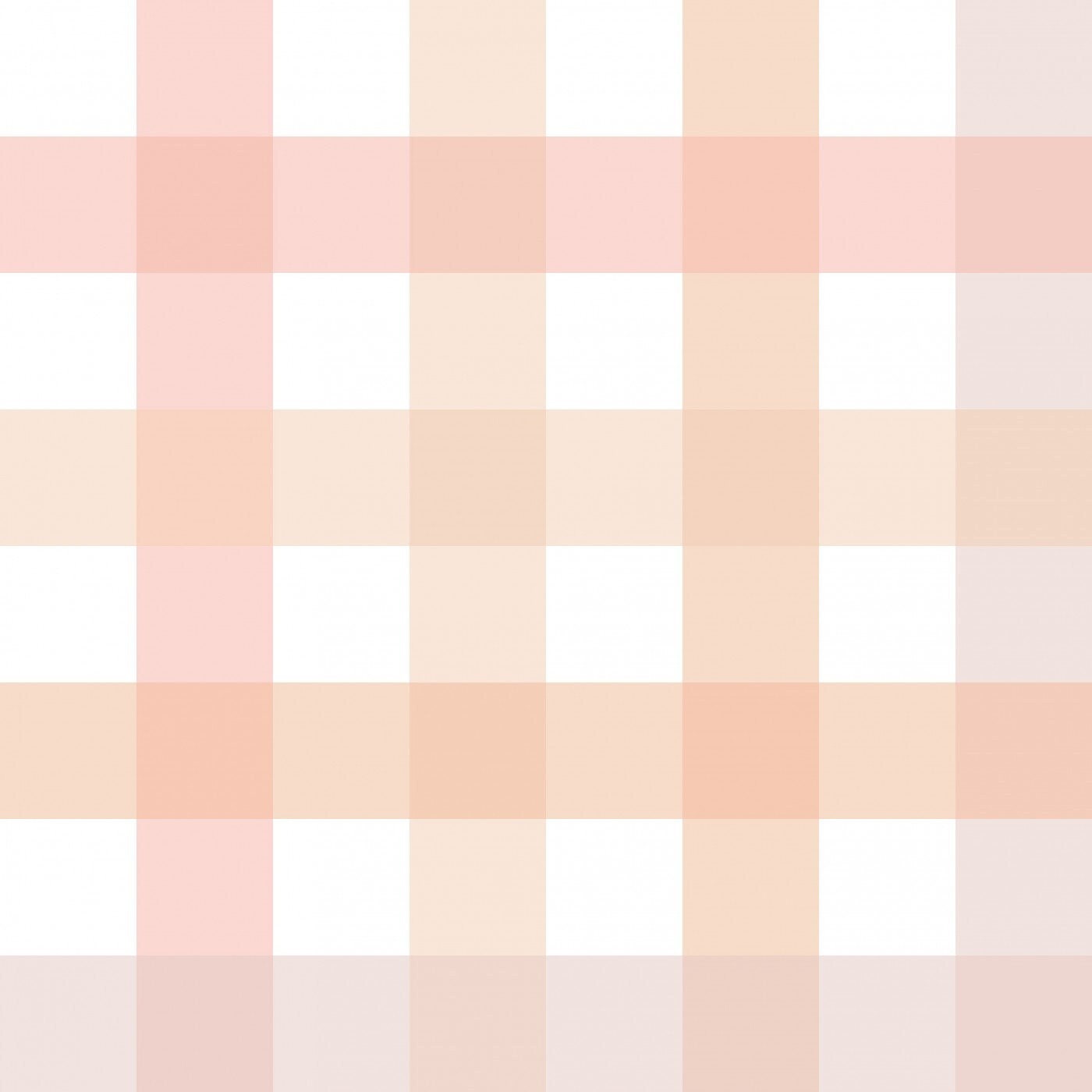 BIG BLUSH PEACH Gingham Handdrawn Gingham Fabric Gingham Pastel Color ...