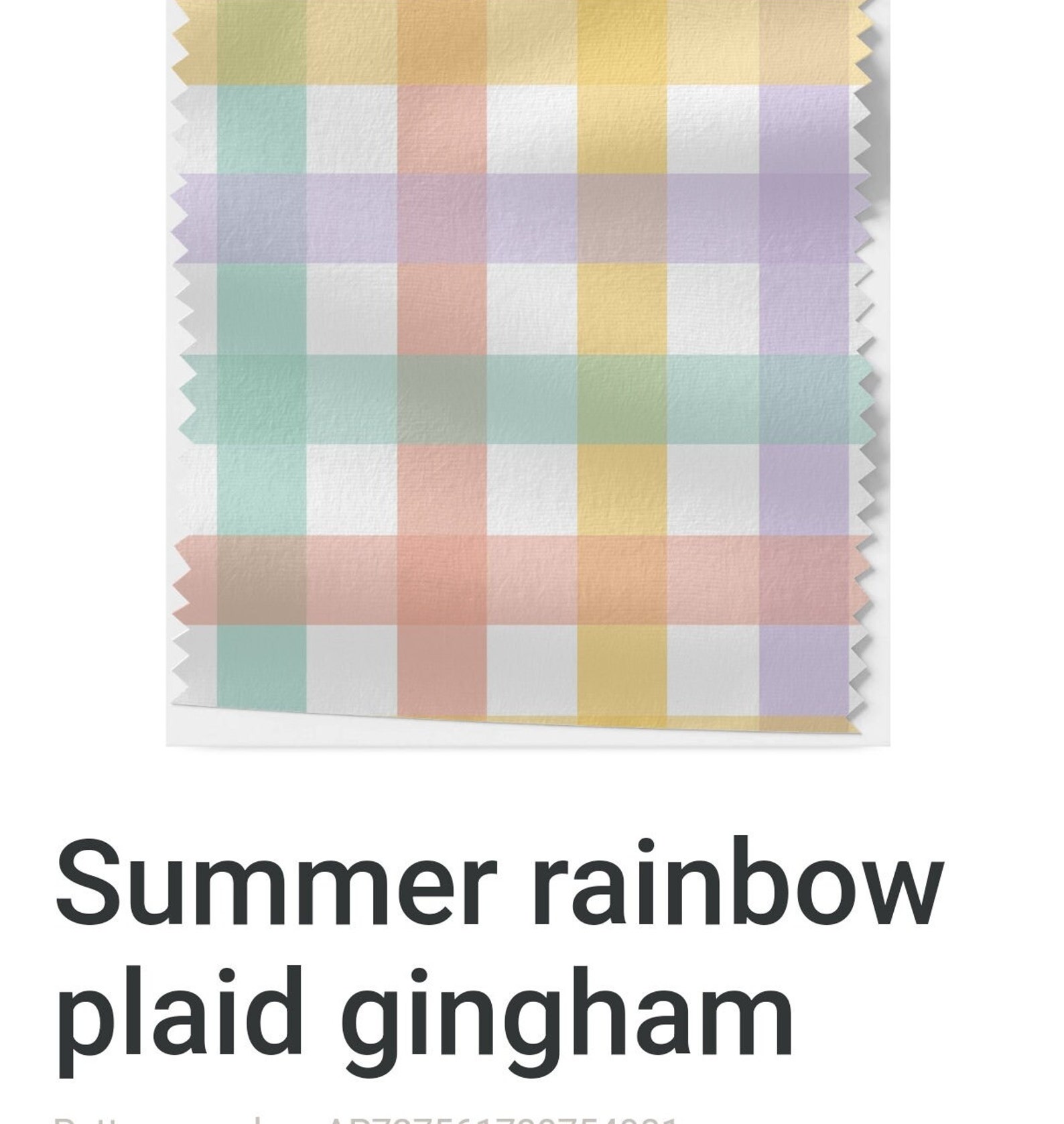 Cottagecore GINGHAM Handdrawn Gingham Fabric Gingham Pastel Color ...