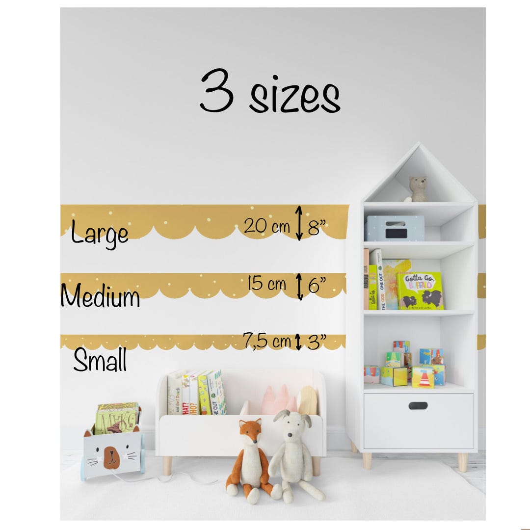 Scallops Wall Decal Scallop Wall Border Scallops Wall Sticker Scalloped ...
