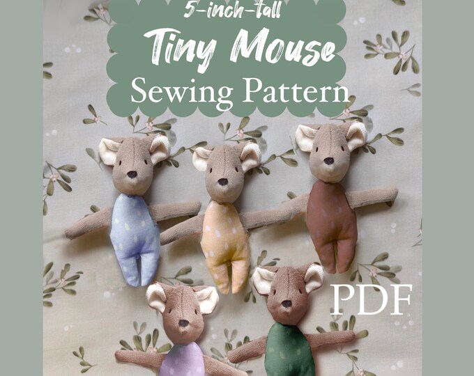 Patrón de costura y tutorial de peluche mini ratón de 16 cm - Etsy México