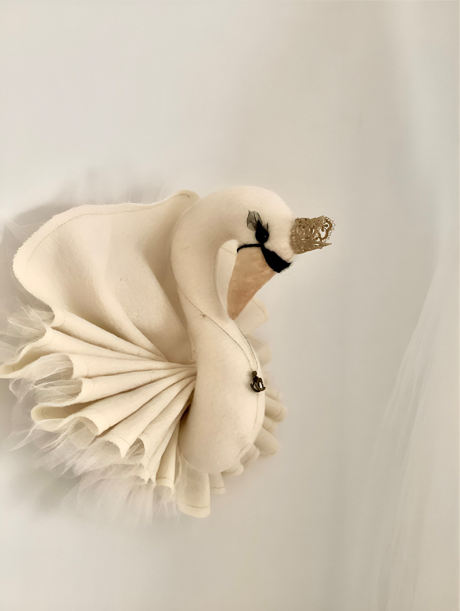 Swan Ecru Swan Wall Mount Swan Faux Taxidermy Cream Swan Wall Head Swan ...