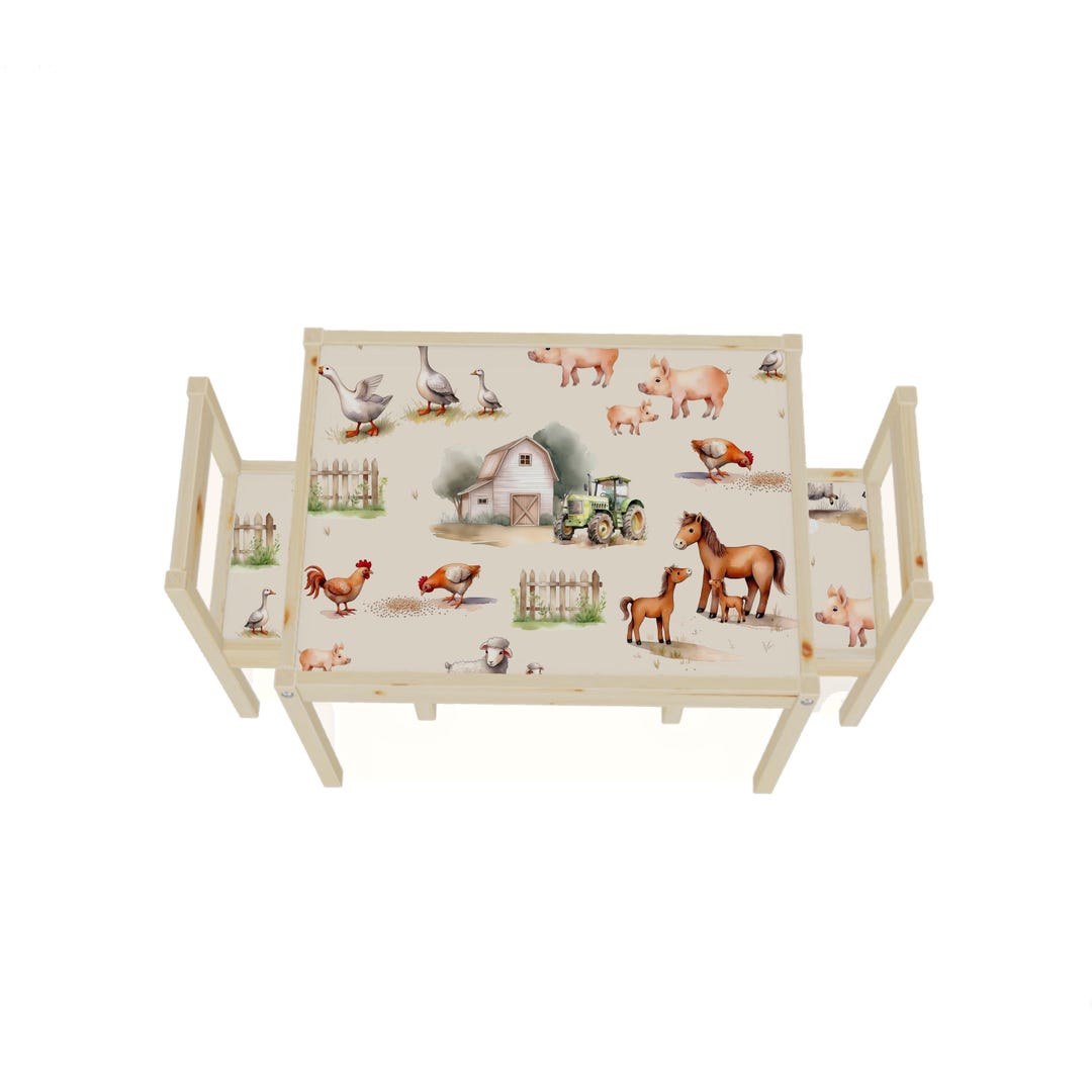 Farm Animals Latt Table Furniture Stickers for IKEA Latt Table Decals ...