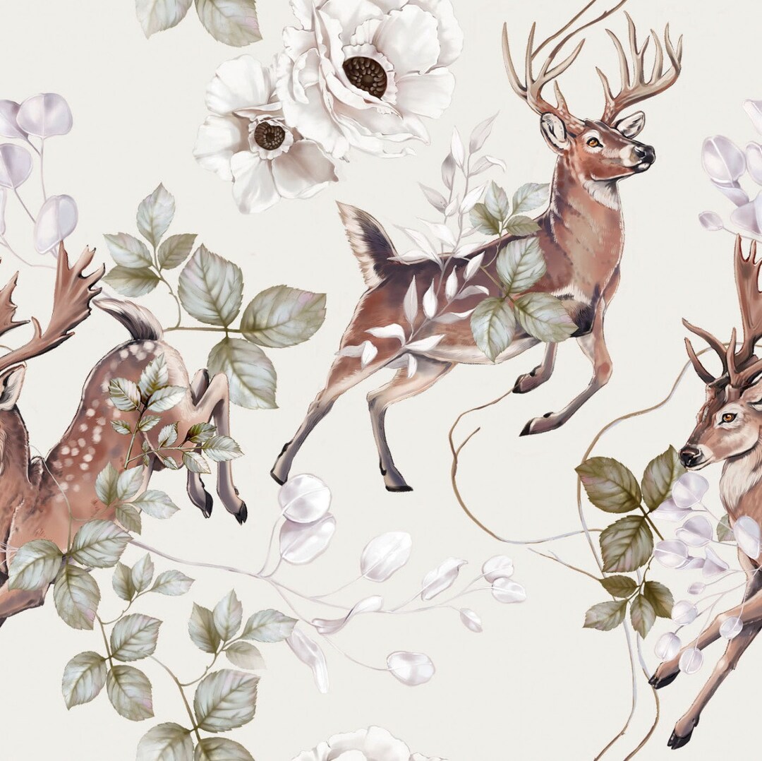 DEER MIGHTY Fabric Deer Muslin Deer Cotton Deer Double Gauze Deer ...