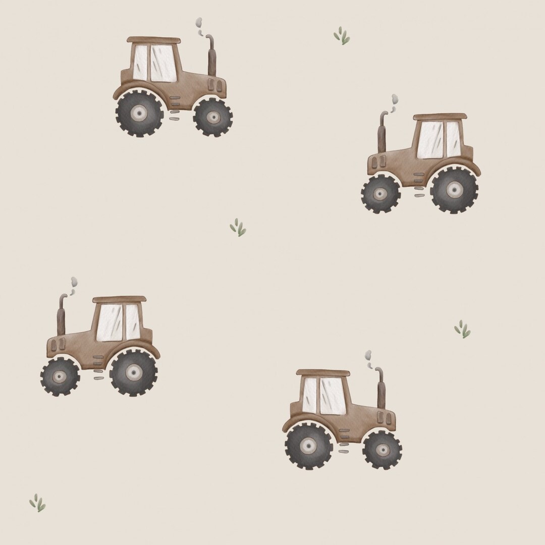 TRACTOR Fabric Brown Baby Fabric Double Gauze Boy Children's Fabric ...