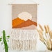 Mountains Weaving Sunrise Over the Mountains Macrame Art Boho Mountains ...