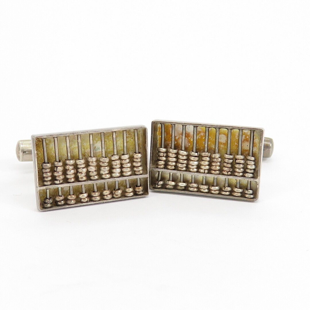 Vintage Sterling Silver Abacus Moving Parts Cufflinks - Etsy