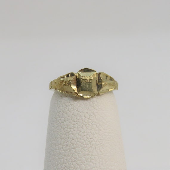 Vintage 14k Gold Micro Baby Signet Ring Size 3/4 | Etsy