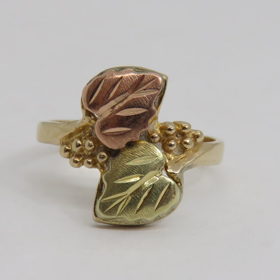 Vintage 10k 12k tri color Black hills gold grape vine… - Gem