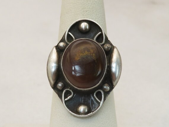 Vintage Sterling silver fire agate ring - Gem
