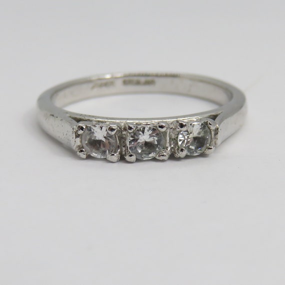 Vintage sterling silver three-stone - Gem