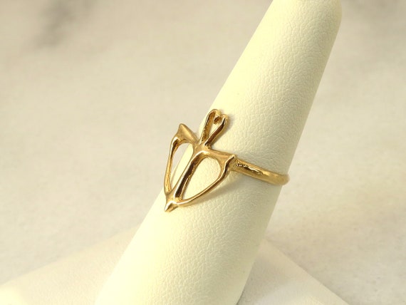 Vintage 14k gold Love Jesus Christ cross ring - Gem