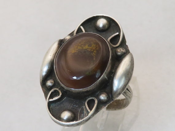 Vintage Sterling silver fire agate ring - Gem