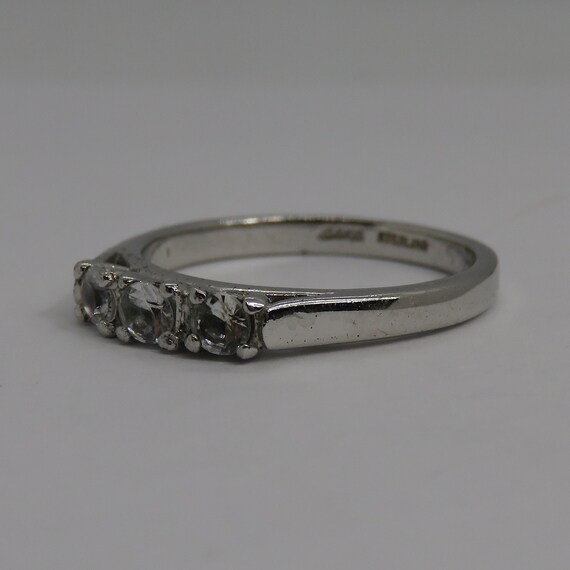 Vintage sterling silver three stone band ring - Gem