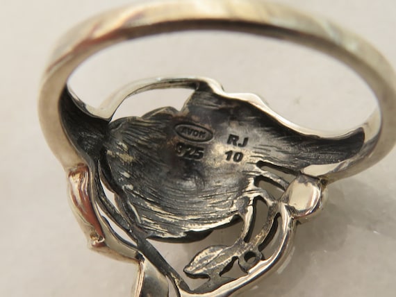 Vintage Avon sterling silver rose ring - Gem