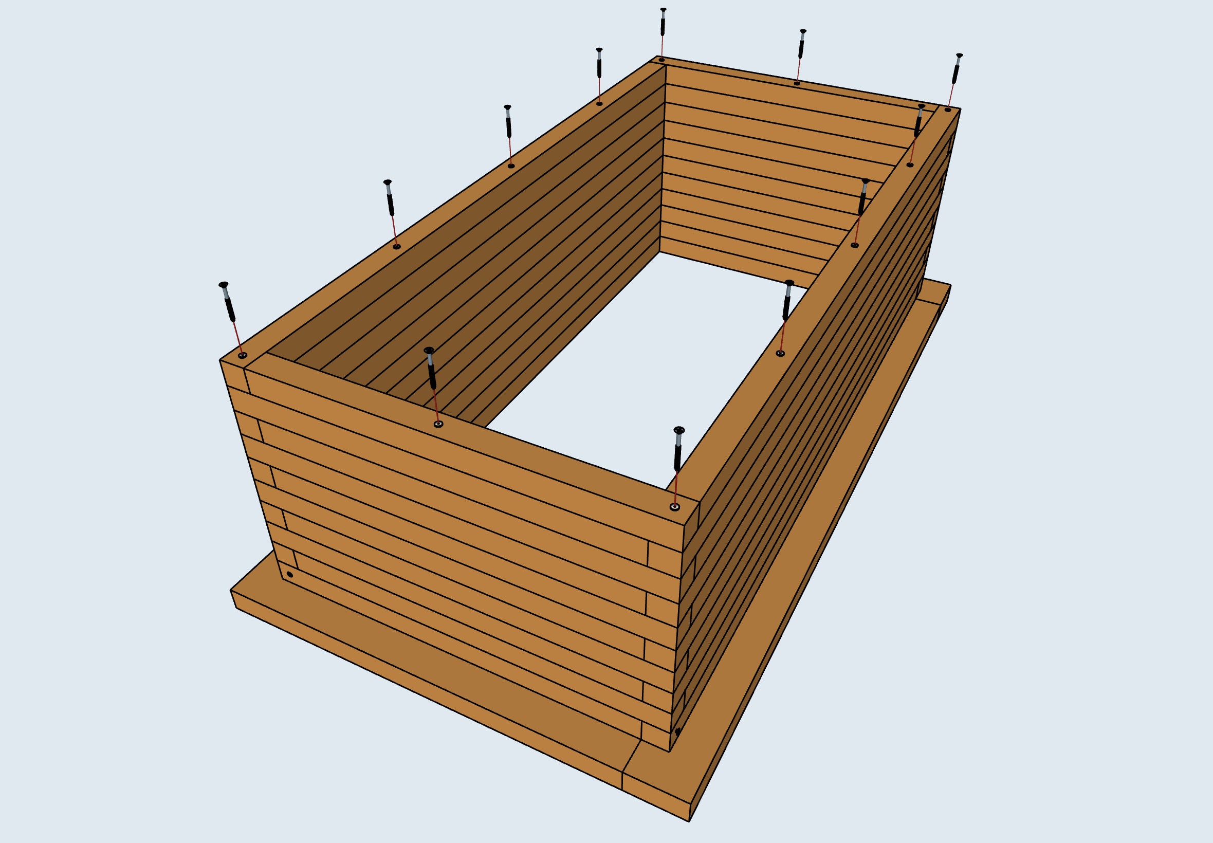 Rectangular Garden Planter Box, Step by Step Plans | 2ft by 4ft Size ...