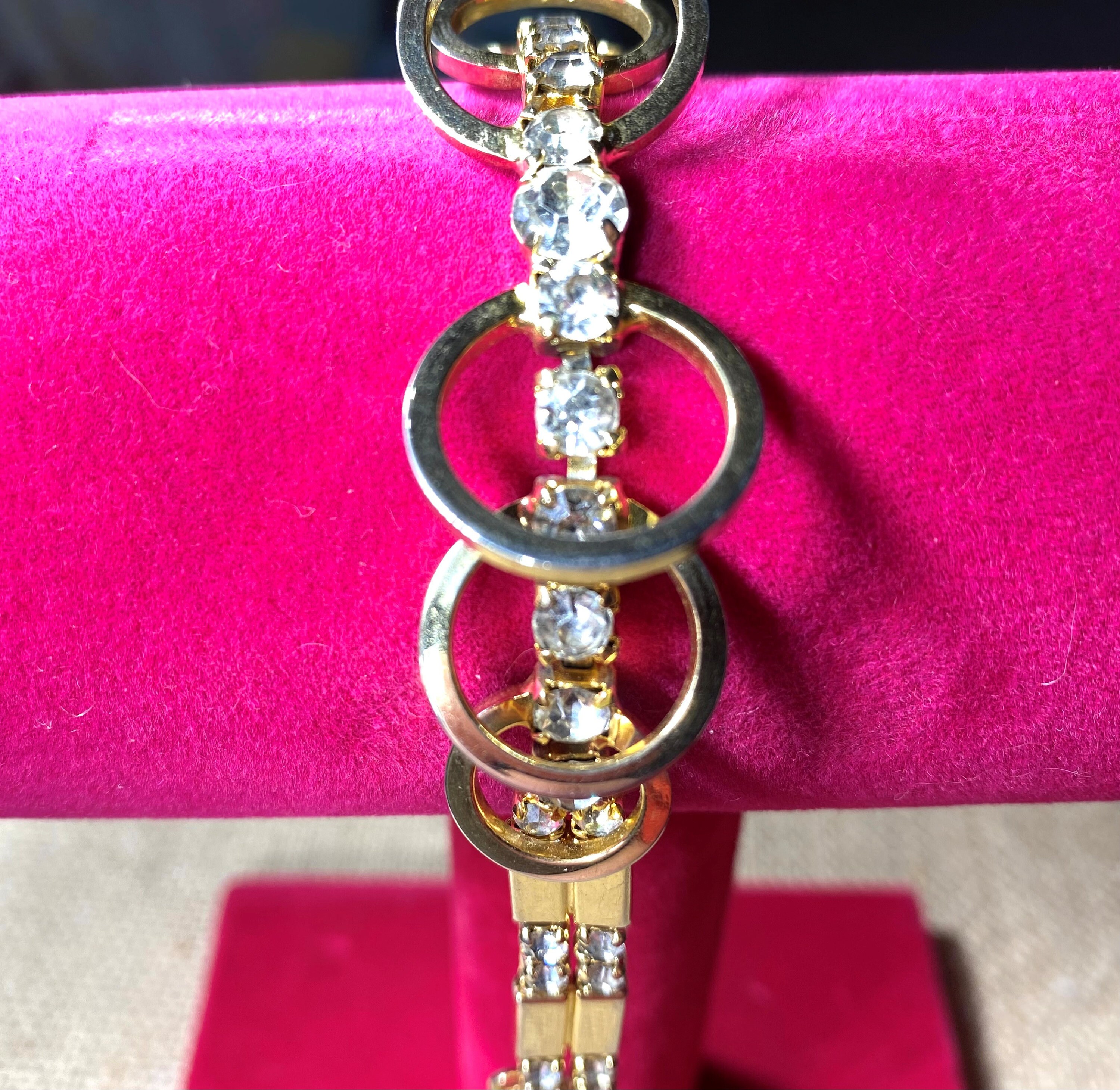 Vintage SAC Sarah Coventry Gold Tone Rhinestone Bracelet - Etsy