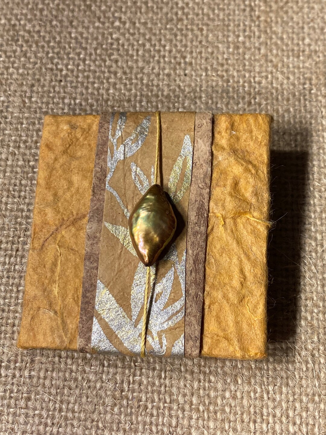 Paper Mache Square Pearl Brooch - Etsy