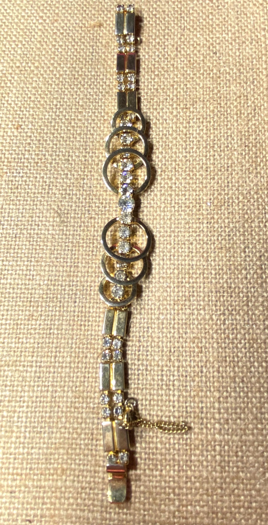 Vintage SAC Sarah Coventry Gold Tone Rhinestone Bracelet - Etsy