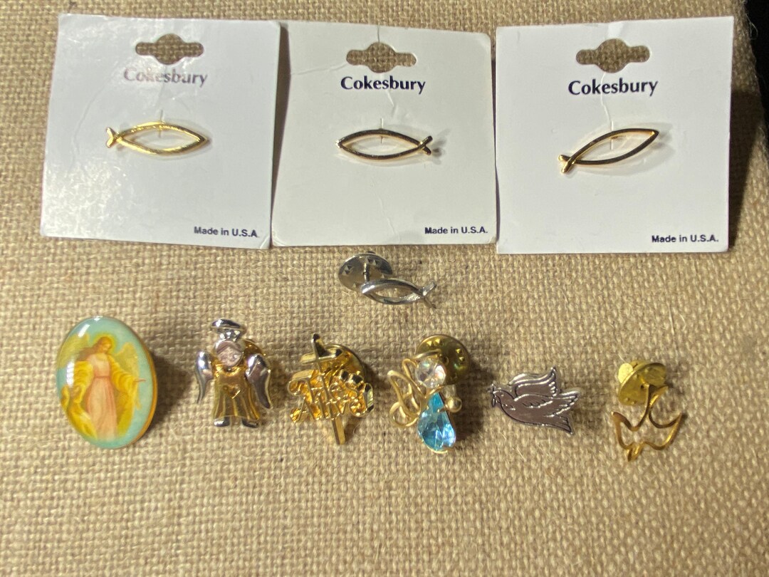 Set of 10 Religious Pins - Etsy