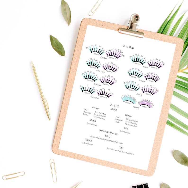 Lash Extension Mapping Cheat Sheet - Etsy