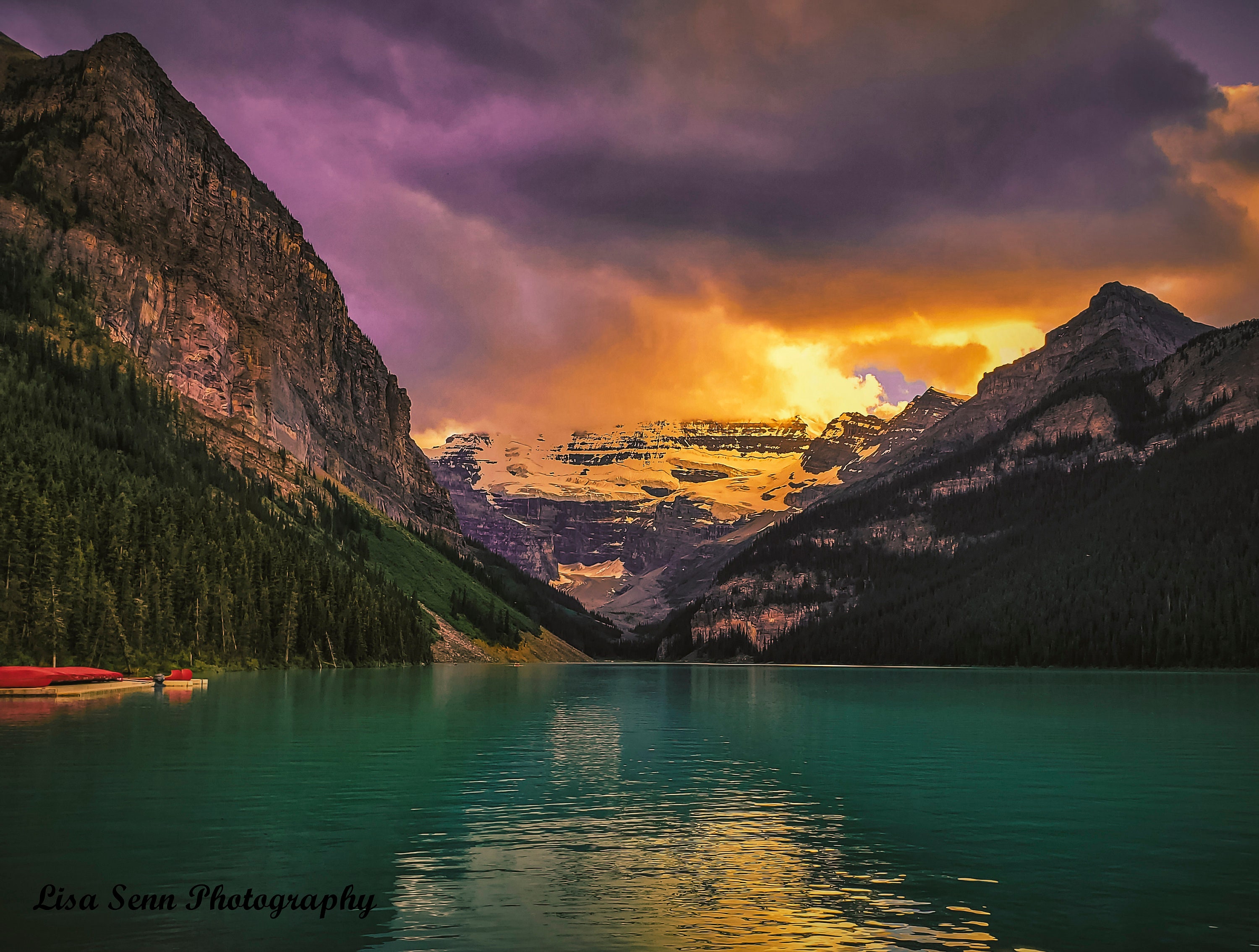 Lake Louise Sunset Lake Louise Alberta Canada Etsy