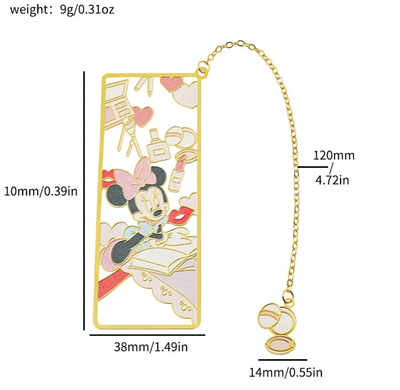 Disney Mickey and Minnie Mouse Creative Metal Bookmark for Women Men ...