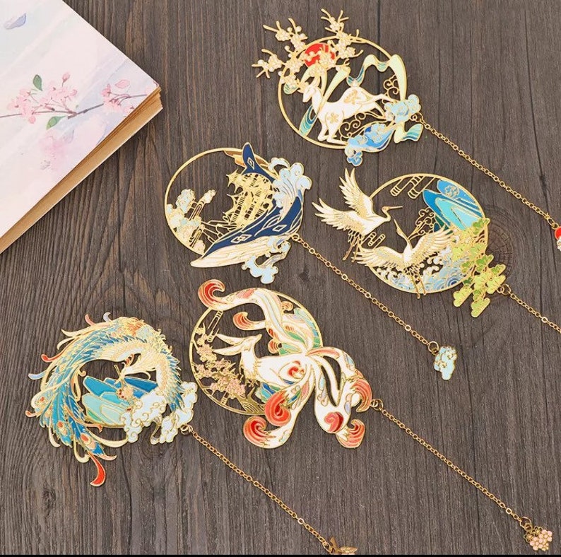 Japanese Style Gold Brass Metal Bookmark Gift or Present for - Etsy