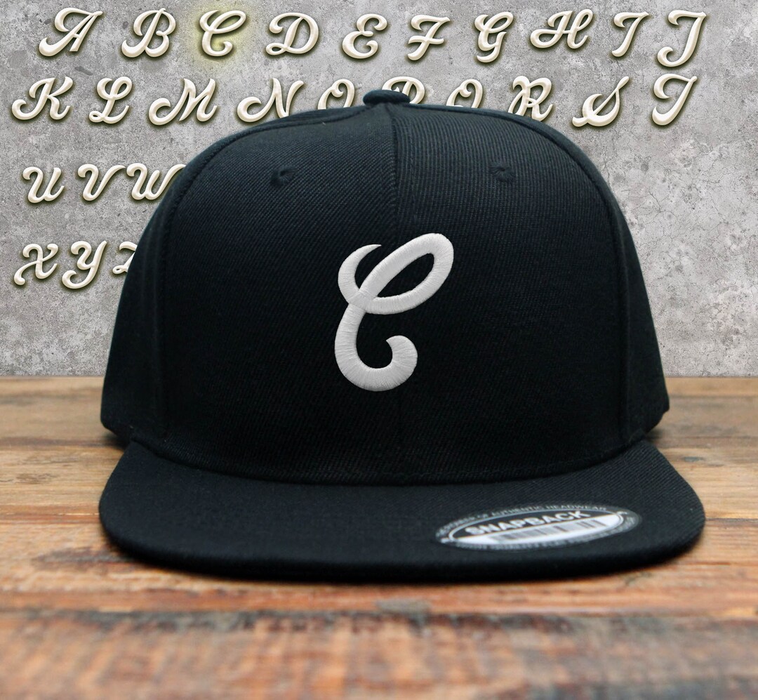 Custom Embroidered 3D Letter Snapback Baseball Cap | Baseball Script - Etsy