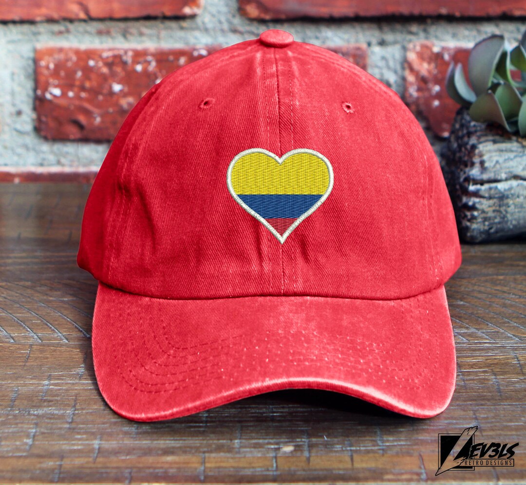 Colombia Love Embroidered Low Profile Baseball Cap | Colombia Flag ...