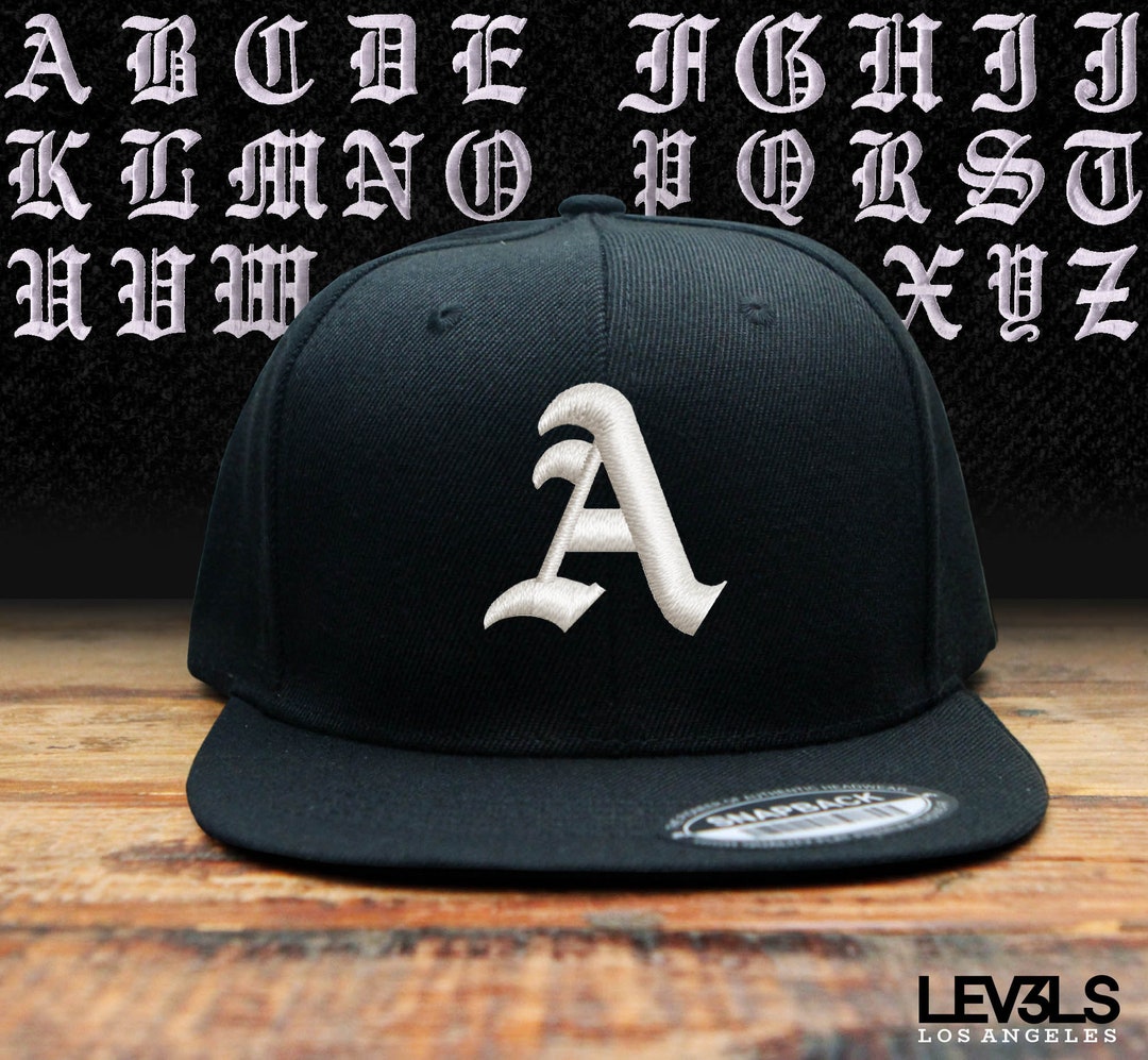 Custom Embroidered 3D Letter Snapback Baseball Cap | Old English - Etsy