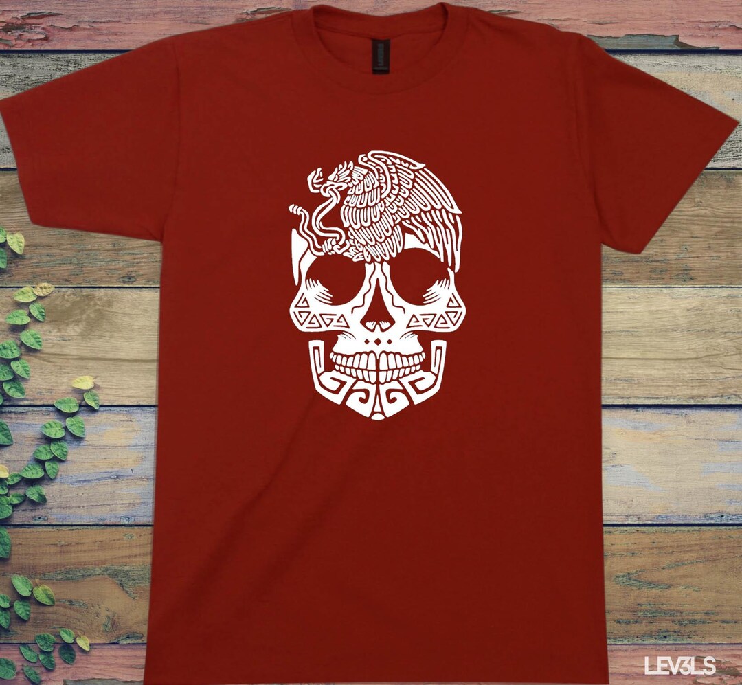 Aztec Skull Art T-shirt Calaca Mexicana La Muerte Viva Mexico - Etsy