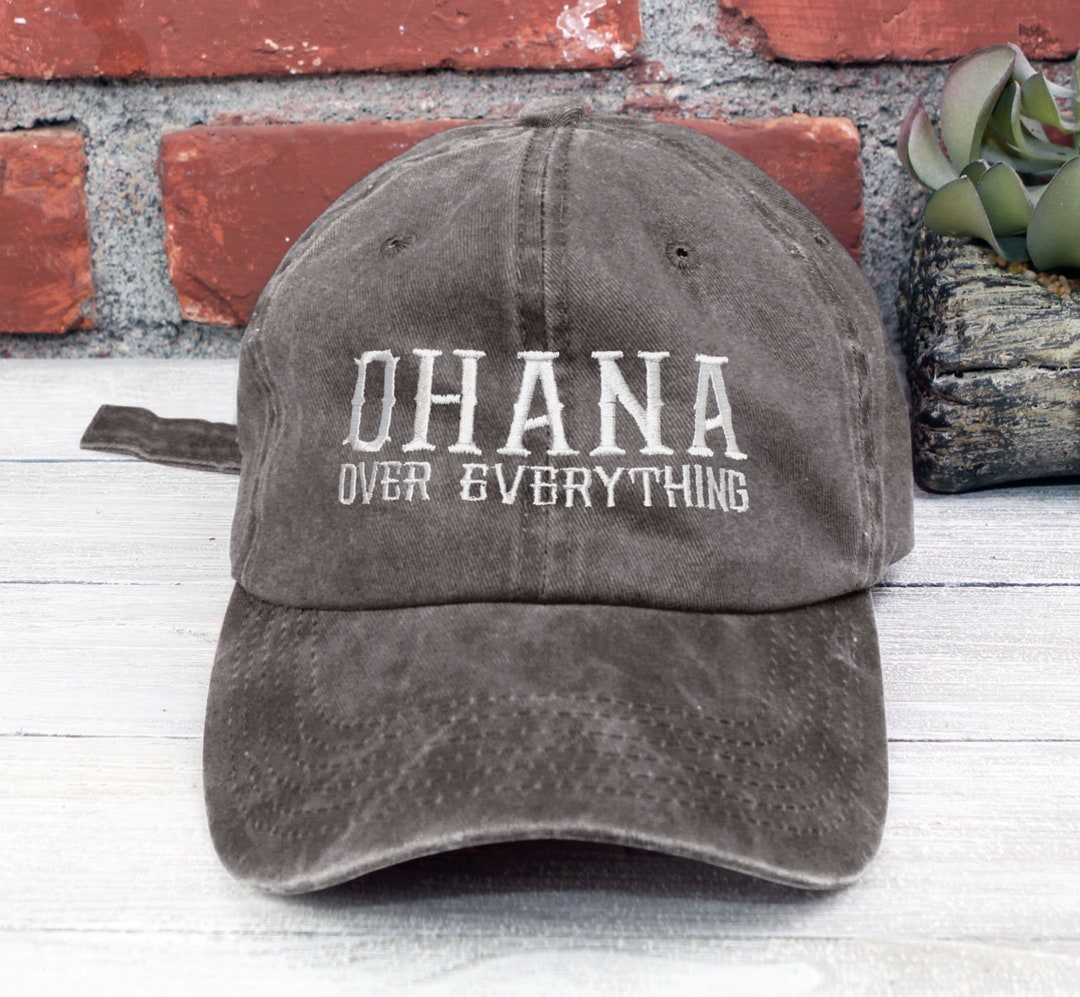 Ohana Over Everything Embroidered Dad Hat - Hawaii 808 - Etsy
