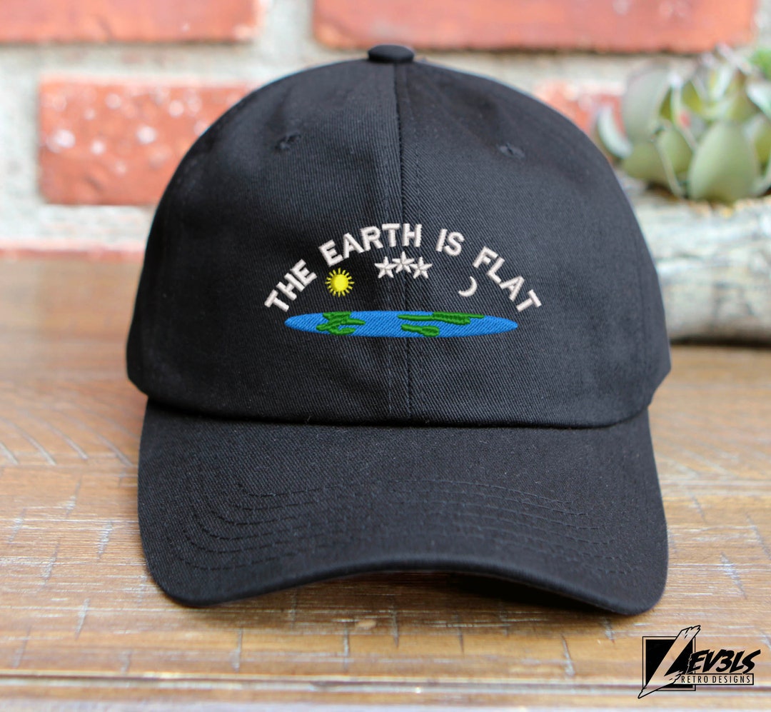 The Earth is Flat Embroidered Unisex Retro Style Unstructured Baseball ...
