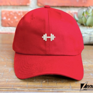 Gym Cap Dad Hat Embroidered Dumbbell Unisex Retro Style Cap Weight ...