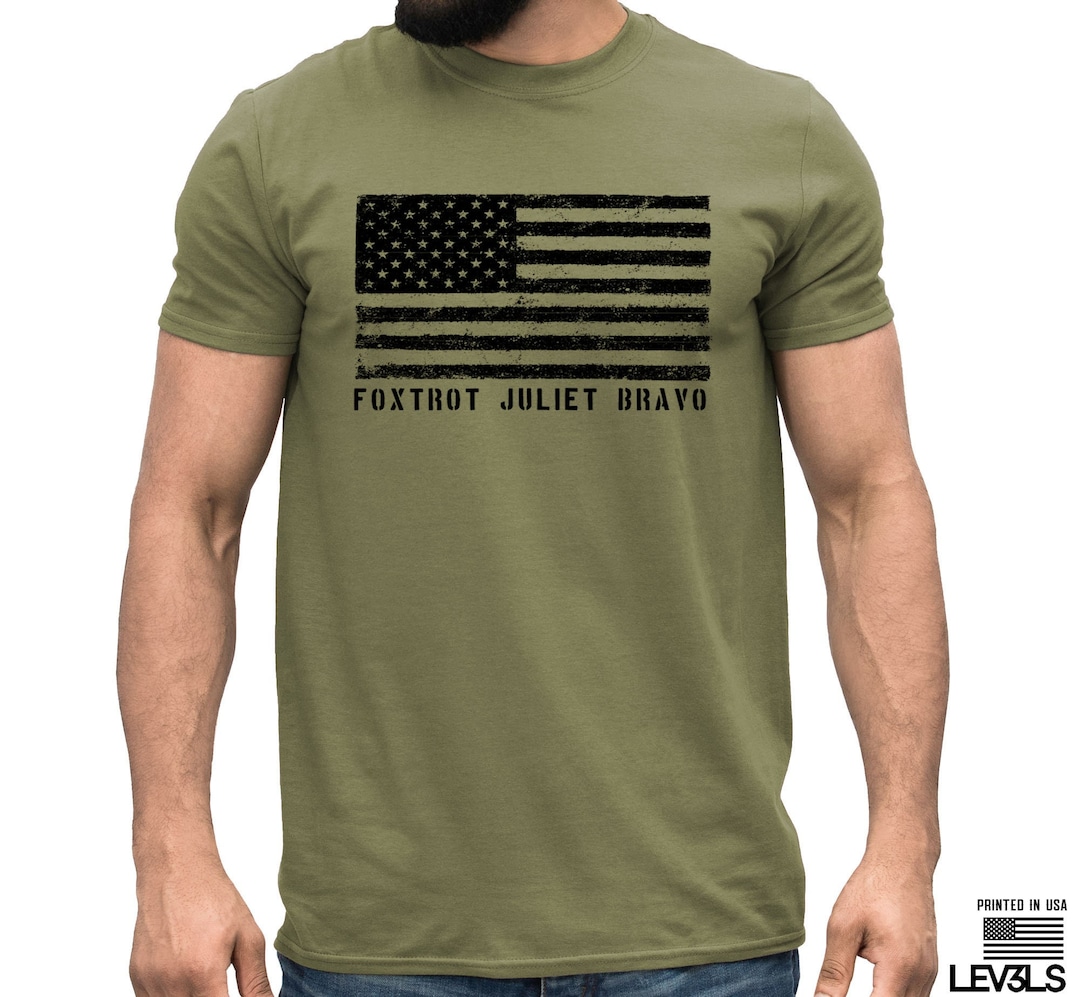 Foxtrot Juliet Bravo T-shirt Let's Go Brandon F Joe Biden FU46 USA FLAG ...