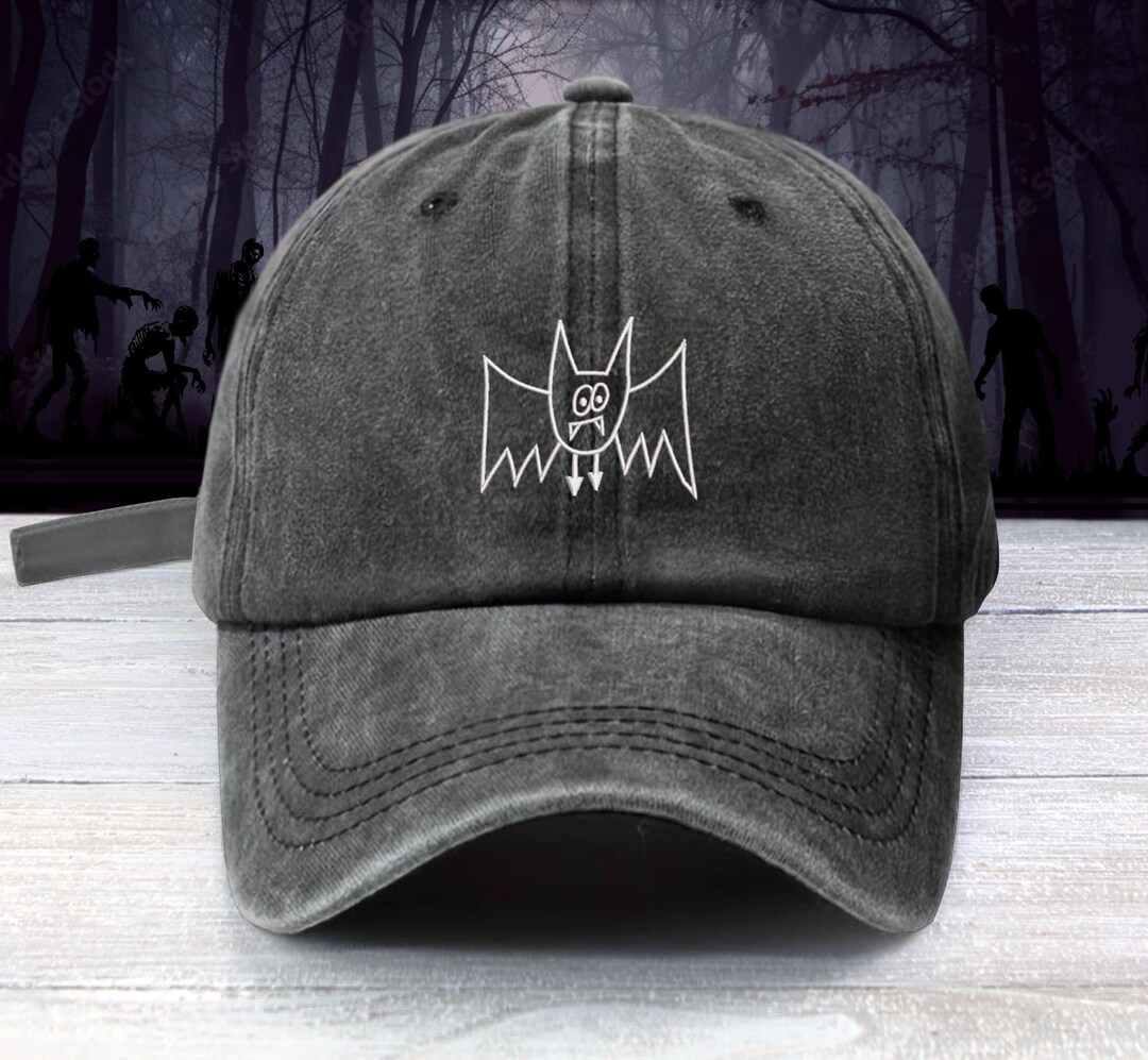 Embroidered Bat Baseball Cap: Unisex Halloween Vampire Hat - Etsy