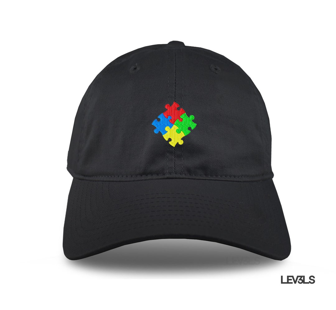 Autism Puzzle Dad Hat Embroidered Baseball Cap Adjustable Buckle Autism ...
