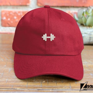 Gym Cap Dad Hat Embroidered Dumbbell Unisex Retro Style Cap Weight ...