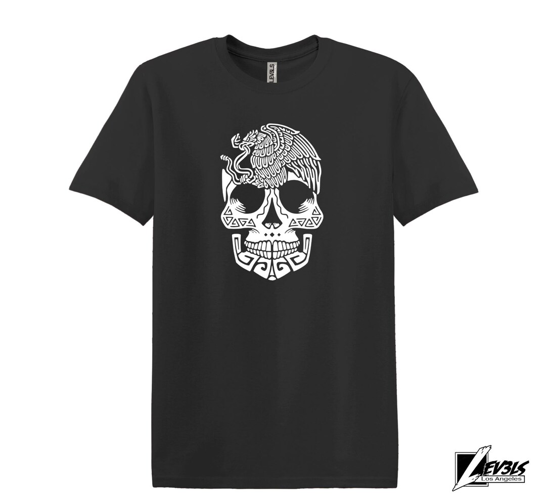Aztec Skull Art T-shirt Calaca Mexicana La Muerte Viva Mexico - Etsy