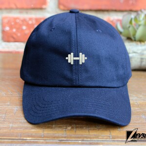 Gym Cap Dad Hat Embroidered Dumbbell Unisex Retro Style Cap Weight ...