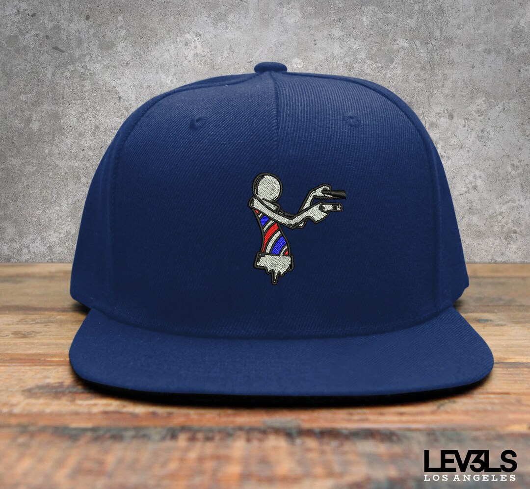 Barber Pole Man Embroidered Snapback Cap - Etsy