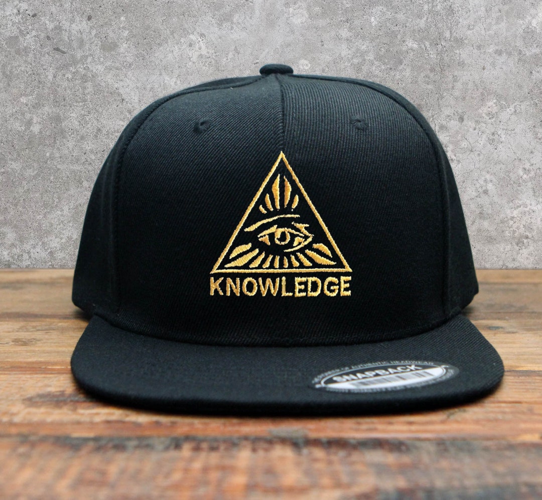 Knowledge All Seeing Eye Embroidered Snapback Retro Style Baseball Cap ...