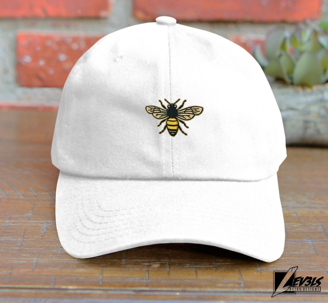 Bee Embroidered Baseball Cap: Honey Bee Adjustable Cotton Dad Hat - Etsy
