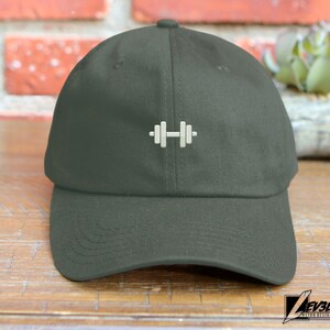 Gym Cap Dad Hat Embroidered Dumbbell Unisex Retro Style Cap Weight ...