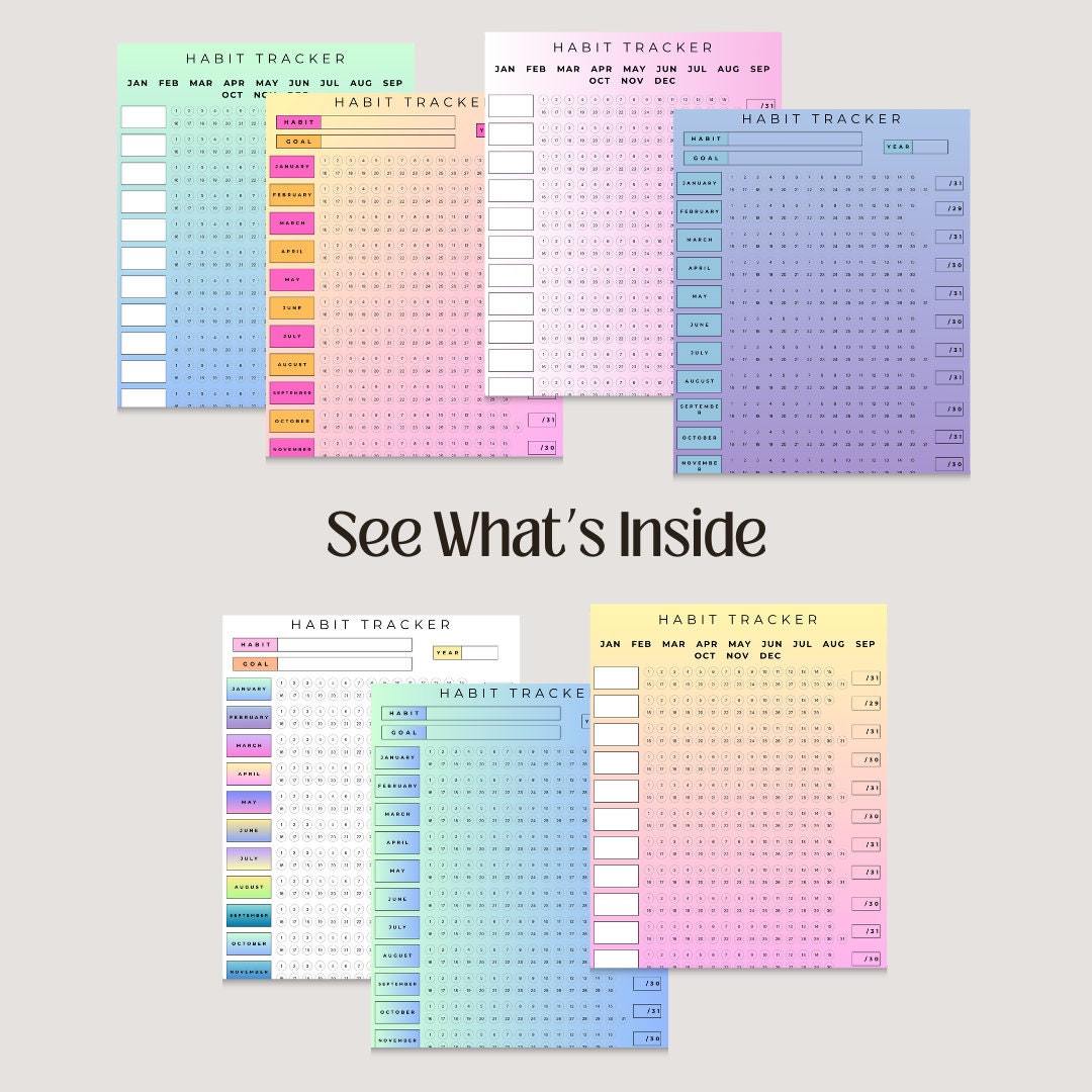 Minimalistic Daily Habit Tracker Printable/everyday Habit Tracker ...