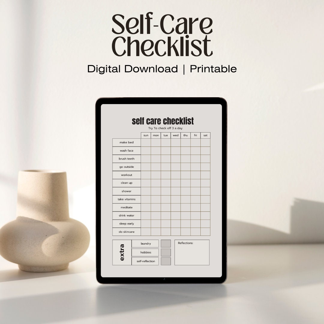 Self Care Planner Printable | Self Care Checklist | Self Care Routine ...