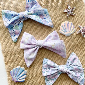 Mermaid Swim Bows, Sea Shells Handtied Bows, Mermaid Shells Pinwheel ...