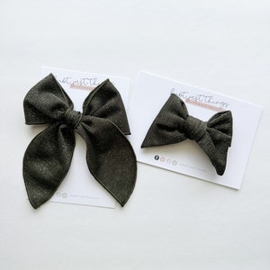 Large Fall Tinsel Hair Bow, Fall Sailor Bow, Solid Hair Bows, Girls Hair Clip, Fabric Hair Bow ...